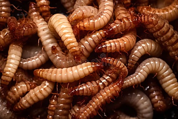 Worms Larvae, Maggots Close Up Stock Photo - Image of grub, creature ...