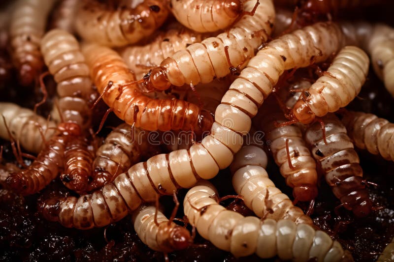 Worms Larvae, Maggots Close Up Stock Photo - Image of bait, soldier ...