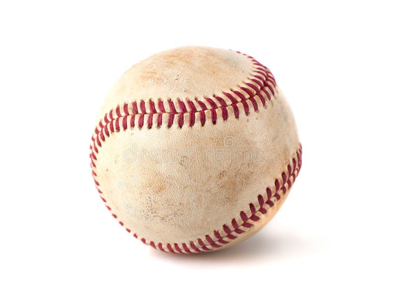 Worn Baseball Isolated on White Background, Sport Stock Image - Image ...