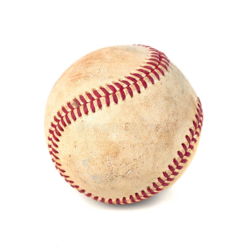 Worn Baseball Isolated on White Background, Sport Stock Photo - Image ...