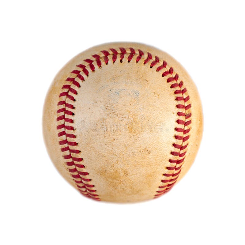 Worn Baseball Isolated on White Background, Team Sport. Stock Image ...