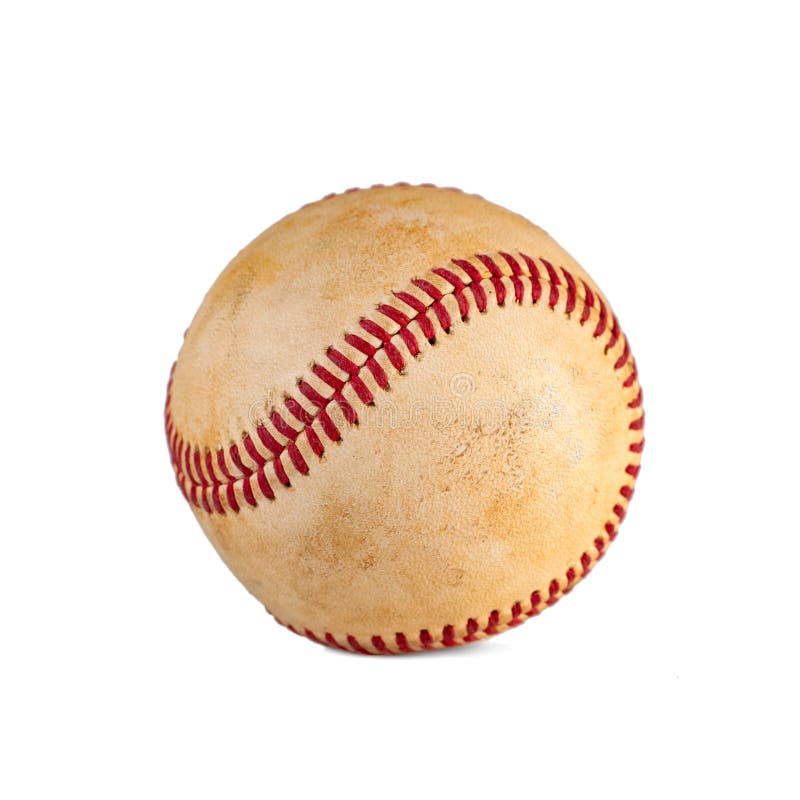Worn Baseball Isolated on White Background, Team Sport. Stock Image ...
