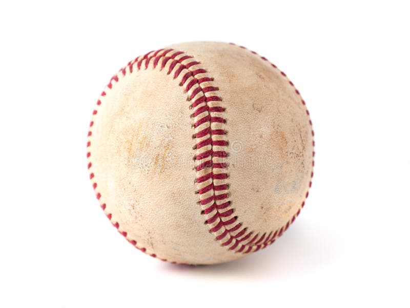 Worn Baseball on White Background, Sport Stock Photo - Image of closeup ...