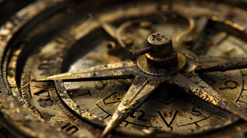 A Worn and Battered Compass Its Oncegleaming Dial Now Chipped and ...