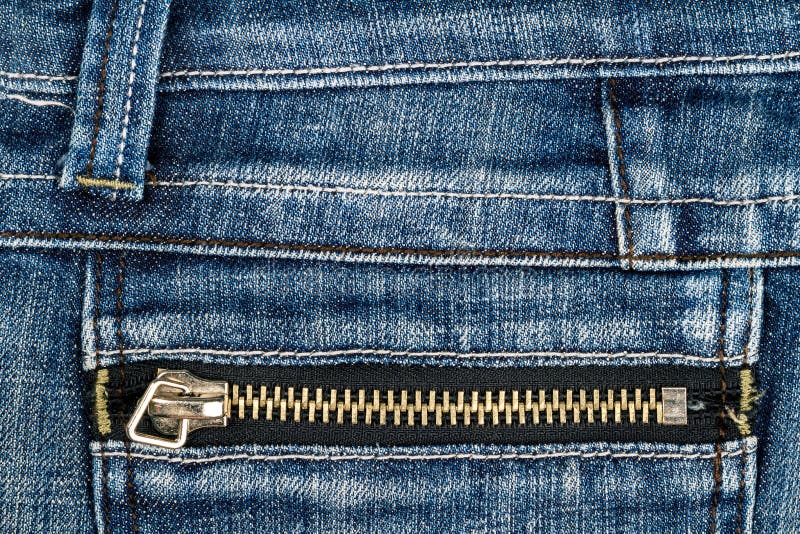 Blue Jeans Texture with Zipper Background Stock Image - Image of clean ...