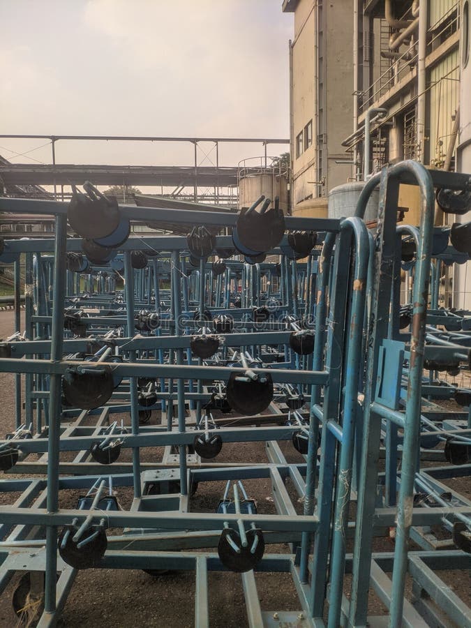 Worn Blue Shelves in Textile Industry Factory Stock Photo - Image of ...