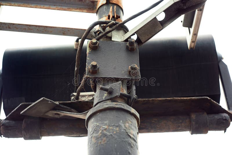 Worn Bolt Fastening on the Pole Stock Photo - Image of heavy, metal ...