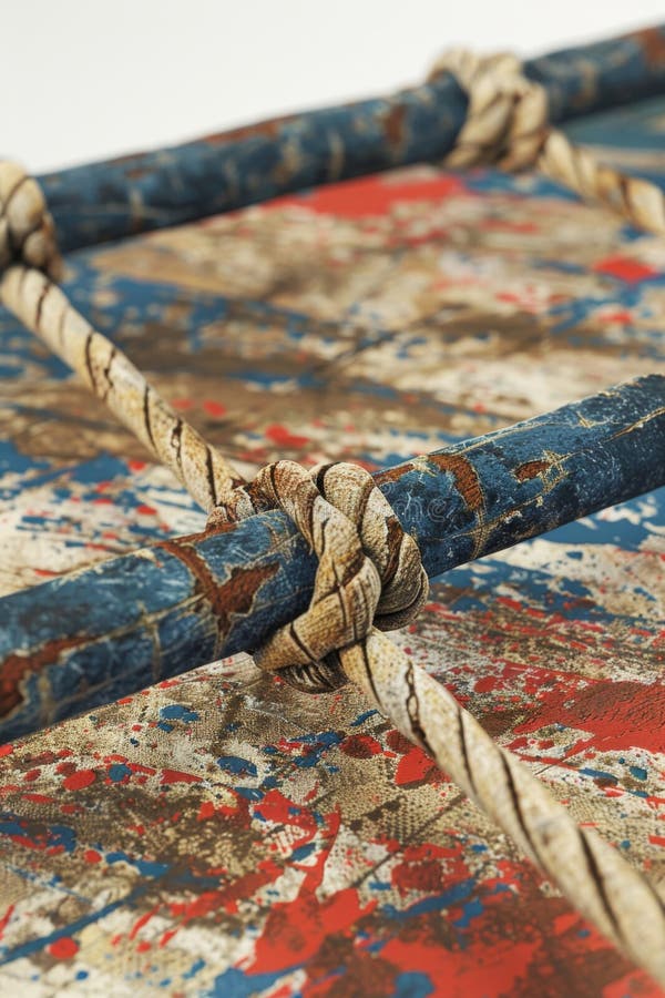 Worn Boxing Ring on White Background Stock Illustration - Illustration ...