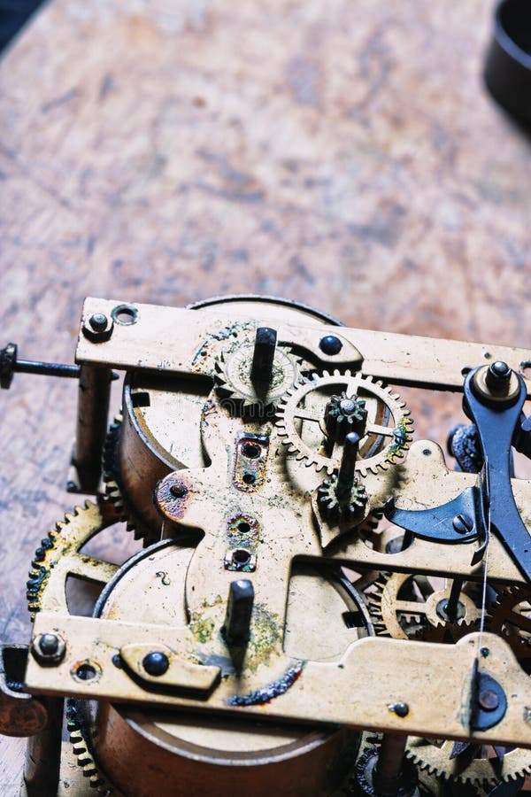 Worn Brass Gears Highlight Traditional Mechanical Craftsmanship Stock ...
