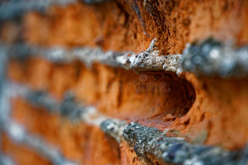 Worn Brick Wall with Different Sized Red Battered Blocks Stock Image ...