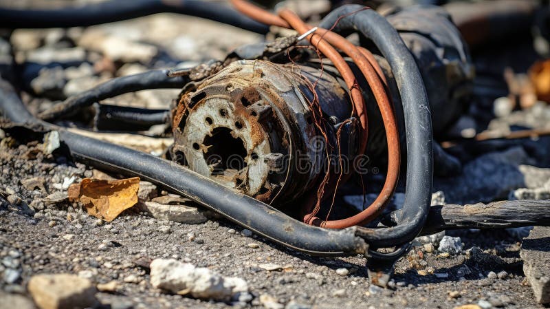 Worn broken cable stock illustration. Illustration of safety - 313814891