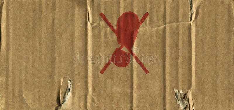 Worn Cardboard and Warning Sign Stock Image - Image of card, bent: 61299689