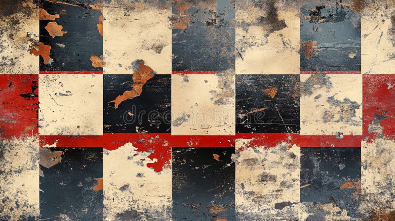 Vintage Textured Checkered Surface with Worn Paint and Rust Marks ...
