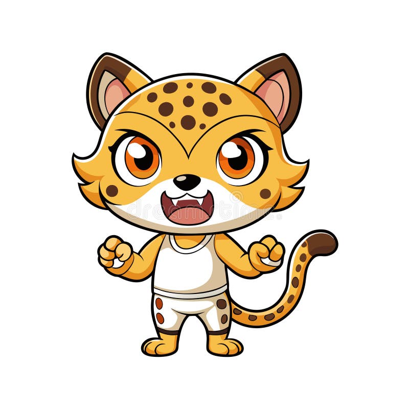 Worn Cheetah in Yoga Pose Vector Illustration Stock Image ...