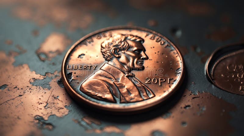 A Worn Copper-colored Coin Featuring a Portrait and the Word "Liberty ...