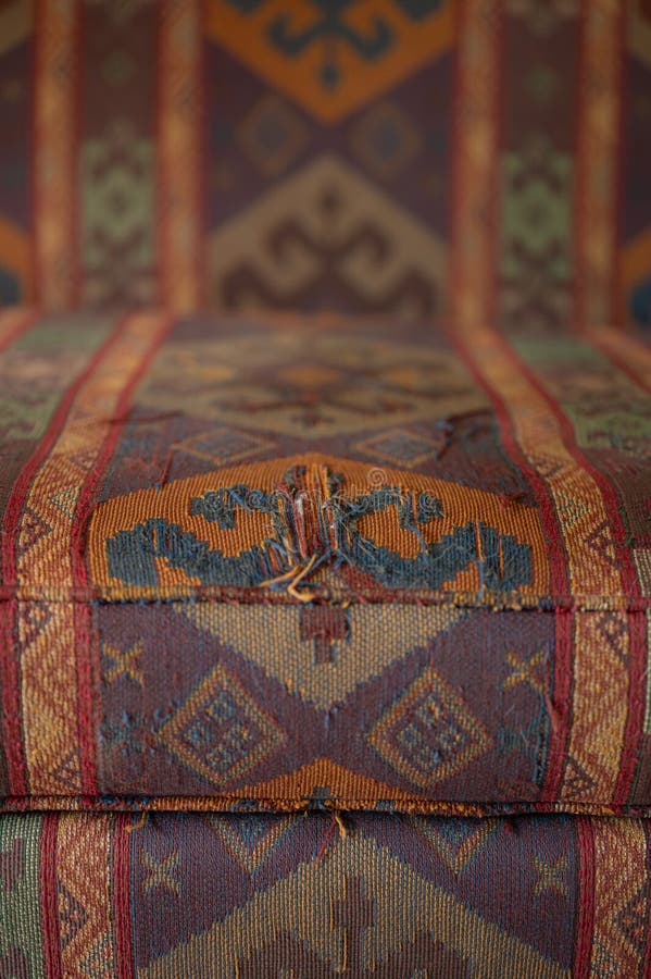 A Worn Couch with Loose Threads Visible Stock Photo - Image of shabby ...