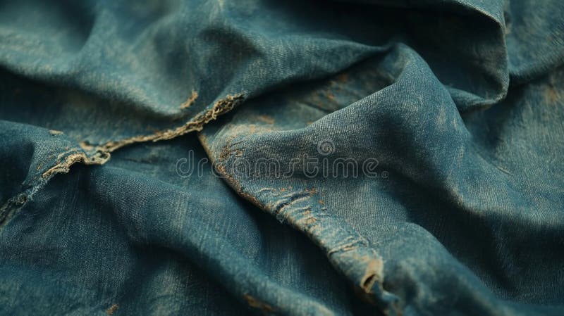 Worn Denim Fabric Texture Close Up Detail Stock Illustration ...