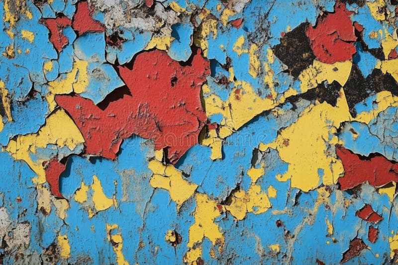 A Worn-down Brutalist Texture with Rust Stains, Chipped Paint, and ...