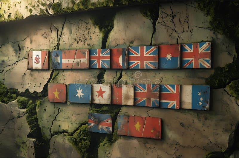 Worn Flags of History Generative AI Stock Illustration - Illustration ...