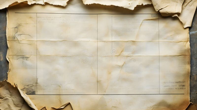 A Worn and Folded Sheet of Paper with a Torn Edge Stock Illustration ...