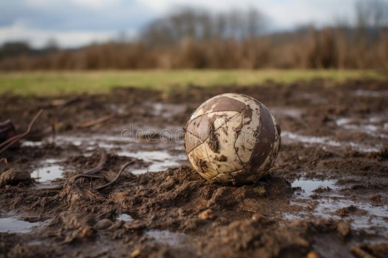 A Worn Gaelic Football on a Muddy Field Post-game Stock Photo - Image ...