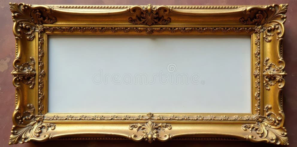 Worn Gold Rococo Picture Frame, Horizontal Layout , Historical, Frame ...