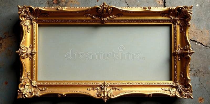 Worn Gold Rococo Picture Frame, Horizontal Layout , Old, Gallery ...