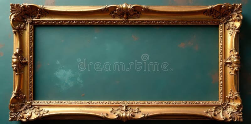 Worn Gold Rococo Picture Frame, Horizontal Layout , Horizontal, Vintage ...