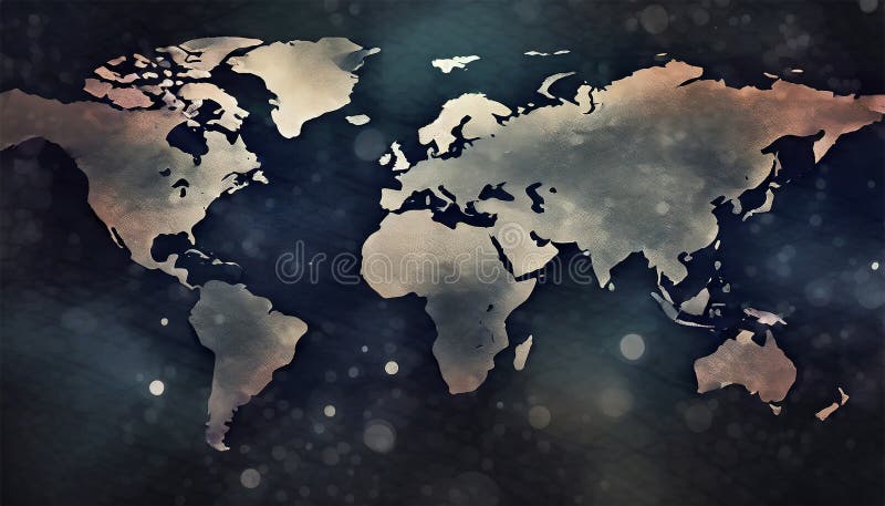 Worn grungy old world map stock illustration. Illustration of global ...