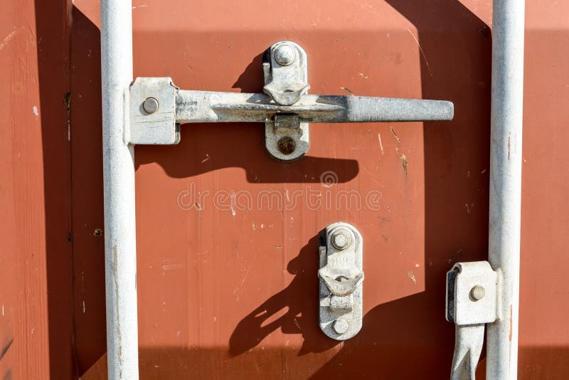A Worn Intermodal Container Door Locking System Stock Image - Image of ...