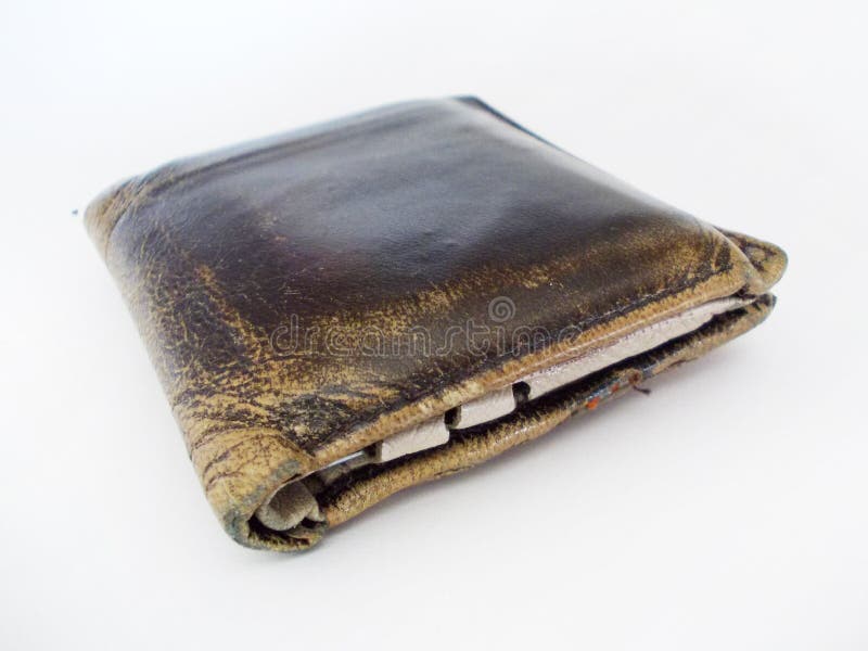 Worn leather wallet stock photo. Image of finances, money - 54618274