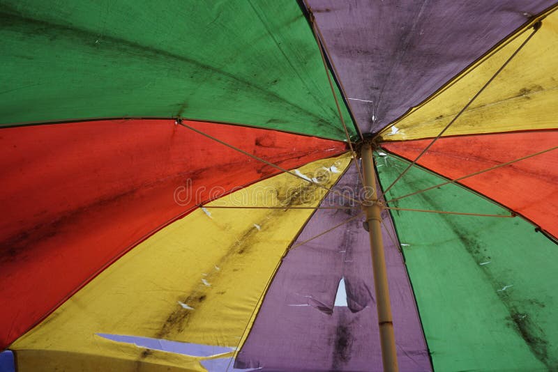Worn Out Beach Umbrella Starting To Tear Stock Image - Image of beach ...
