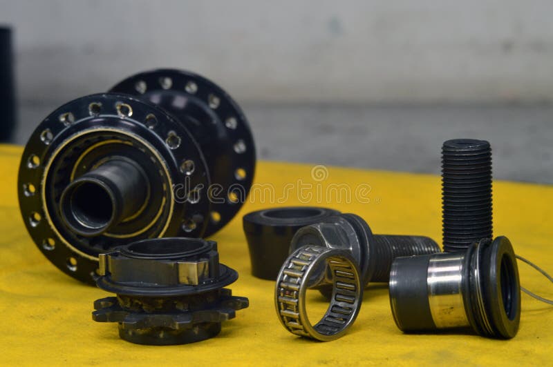 Worn-out Bicycle Bushing with Spokes Stock Image - Image of front ...