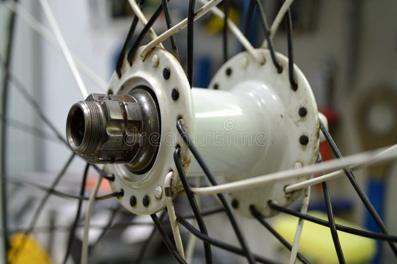 Worn-out Bicycle Bushing with Spokes Stock Photo - Image of durable ...