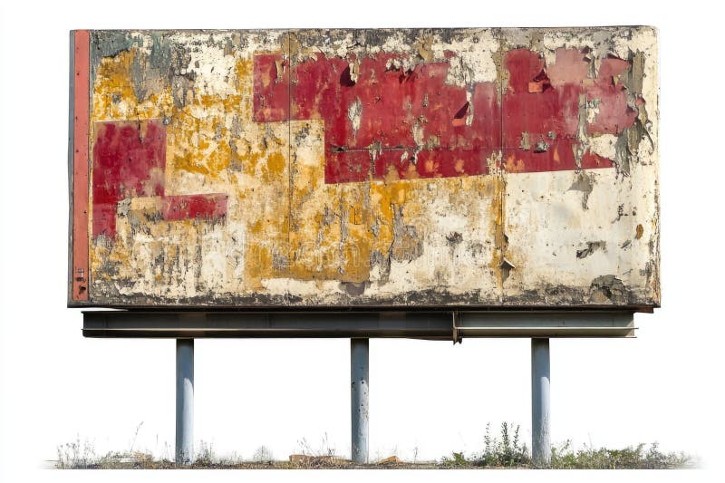 A Worn-out Billboard with Flaking Paint, Perfect for Nostalgic or ...
