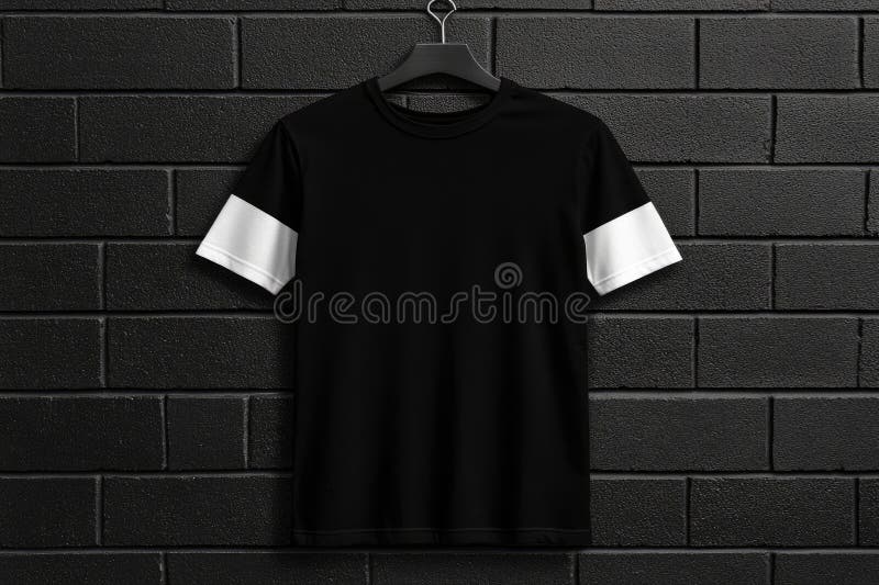 A Worn Out Black and White T-shirt Hangs on a Brick Wall, Great for ...