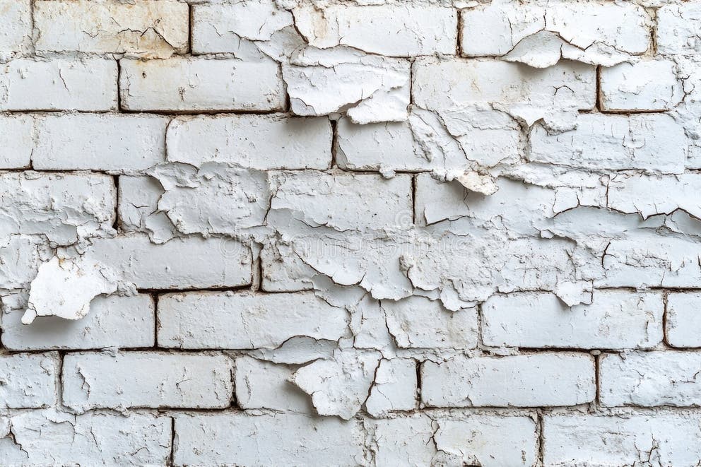 A Worn-out Brick Wall with Flaking Paint, Suitable for Use in ...