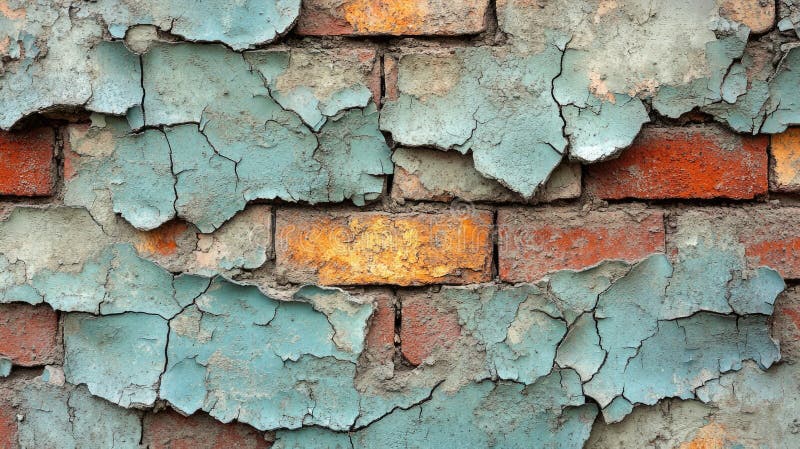 A Worn-out Brick Wall with Flaking Paint, Suitable for Use As a ...