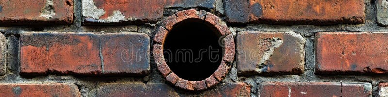 A Worn-out Brick Wall with a Hole in it, Suitable for Backgrounds or ...