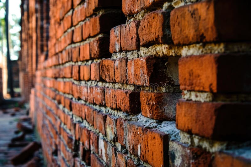A Worn-out Brick Wall with Several Holes Stock Photo - Image of rustic ...