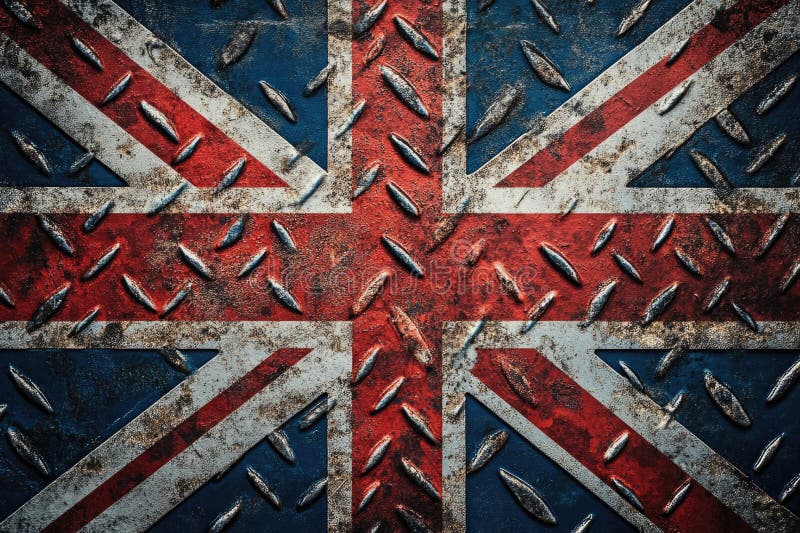 A Worn Out British Flag with Metal Rivets, Suitable for Use in Vintage ...