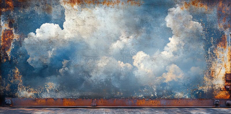 A Worn-out Concrete Wall with Rust Marks and a Tiny Window Beneath a ...