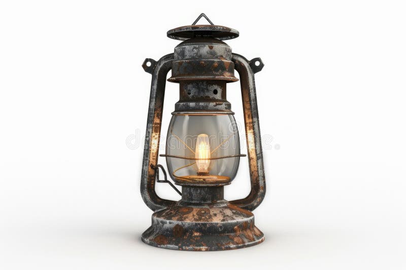 A Worn-out Lantern with a Glowing Candle Inside, Providing Warm Light ...