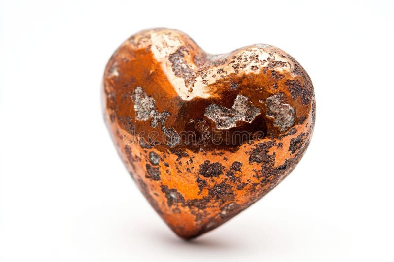A Worn-out Metal Heart on a White Background Stock Photo - Image of ...