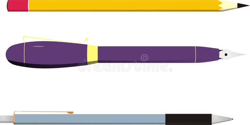 Worn out pencil ink pen stock illustration. Illustration of hide - 65596594