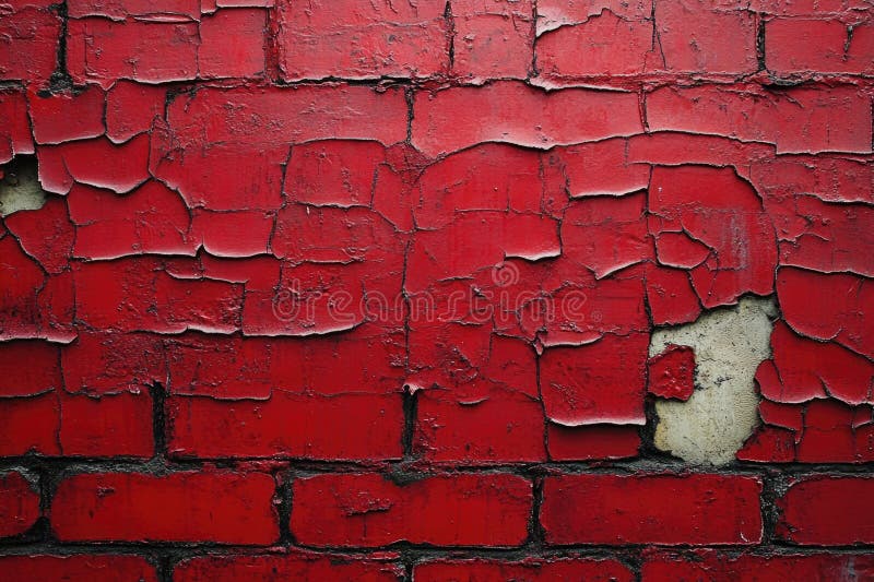 A Worn-out Red Brick Wall with Peeling Paint, Suitable for Use in ...