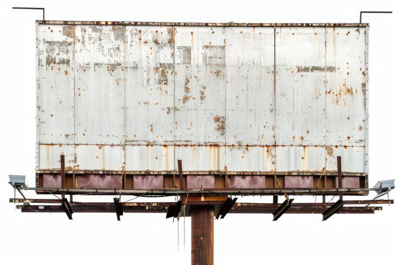 A Worn-out Sign on a Post Against a Bright Blue Sky Stock Image - Image ...