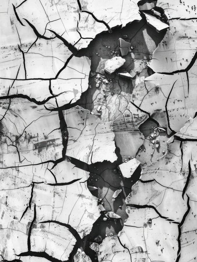 Cracked brick wall stock photo. Image of broken, distressed - 376978360