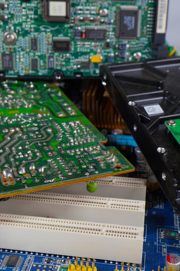 Worn, Outdated Computer Components. Electronic Waste Stock Image ...