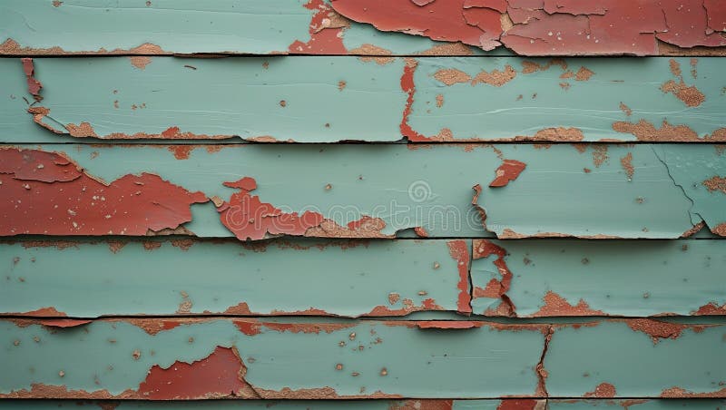 Worn Paint Texture with Chipped Layers in Soft Teal and Rust Red Tones ...